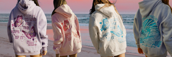 Hoodies – Pink Palm Puff